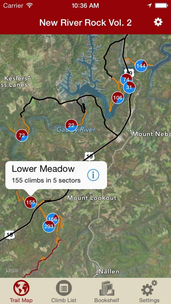 New River Gorge rock climbing guidebook Volume 2