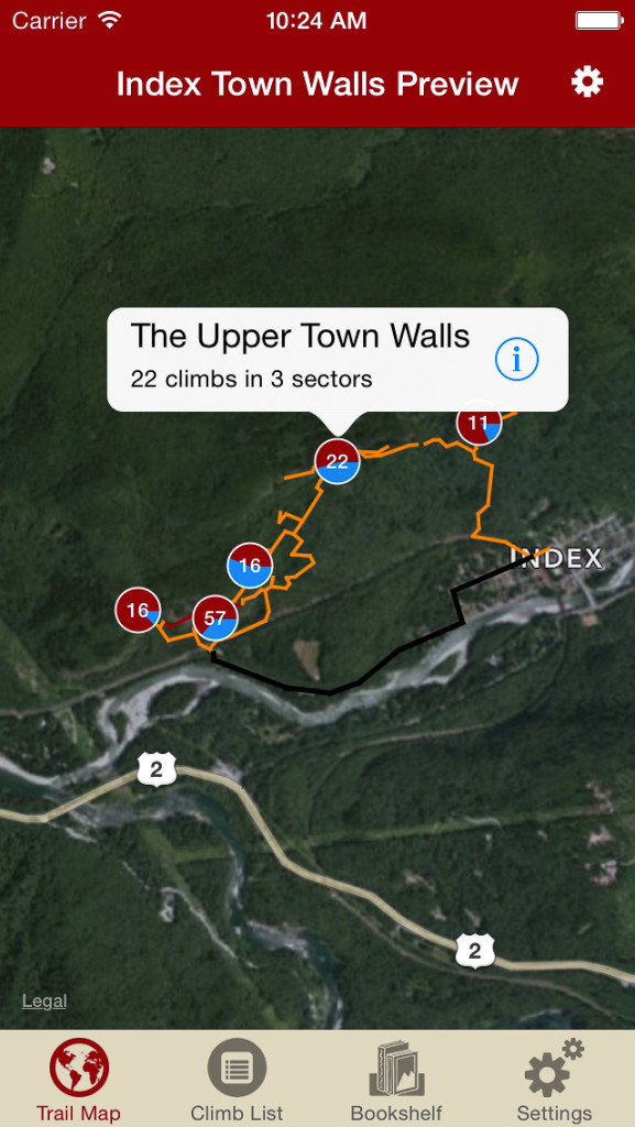 Index rock climbing guidebook